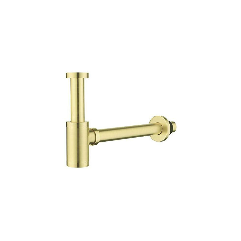 Brass Bottle Trap 1 1/4, Round Decorative P-Trap with 200mm Extension ...