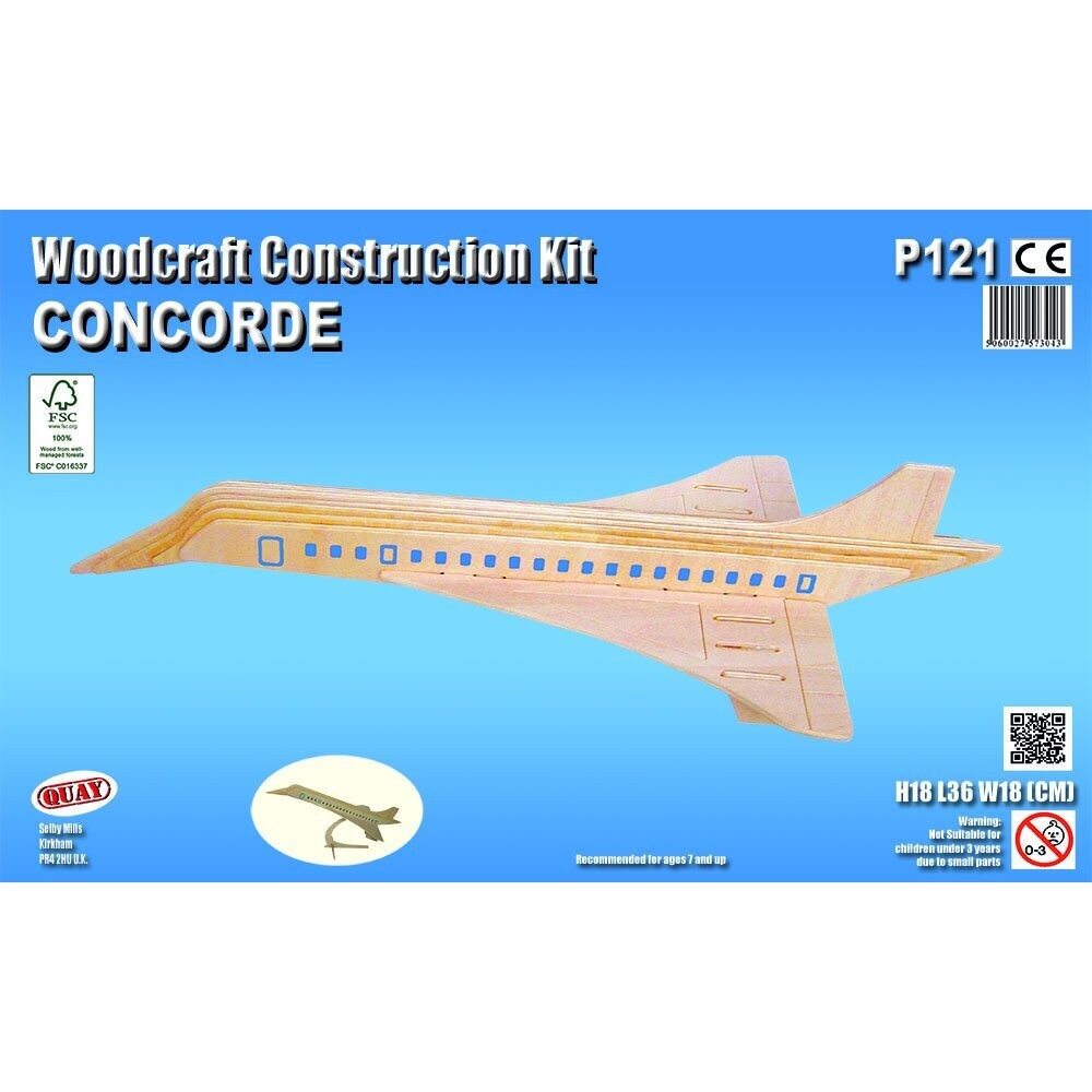 Concorde: Woodcraft Quay Construction Jet Plane Wooden 3D Model Kit Age ...