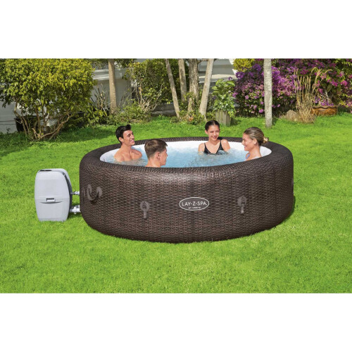 BestWay Lay-Z-Spa Rattan Effect St.Moritz AirJet Inflatable Hot Tub ...