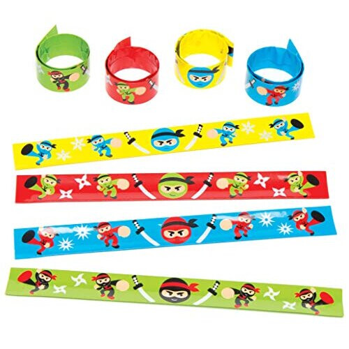 Ninja Slap Bracelets (Pack of 4) Snap-On Bracelets for Kids Party Bag ...