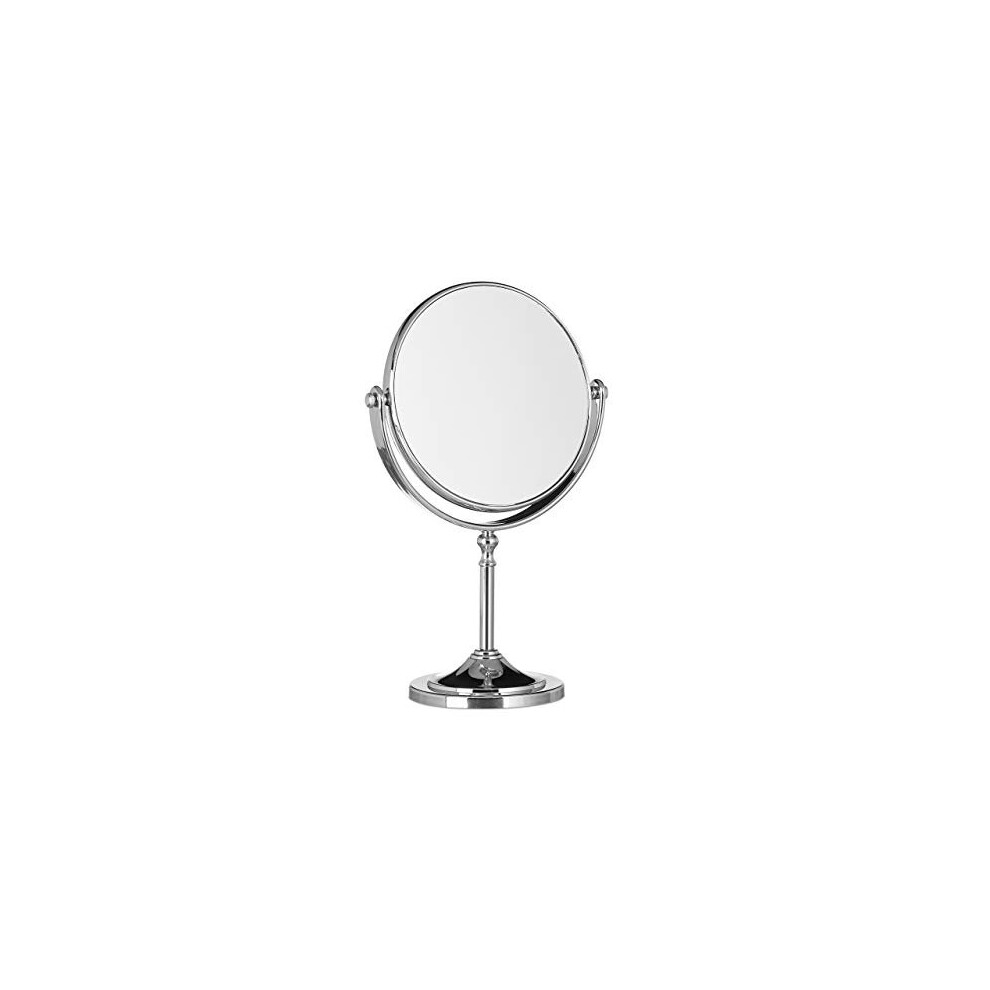 Relaxdays Magnifying Vanity Mirror, Round Standing Makeup Mirror ...