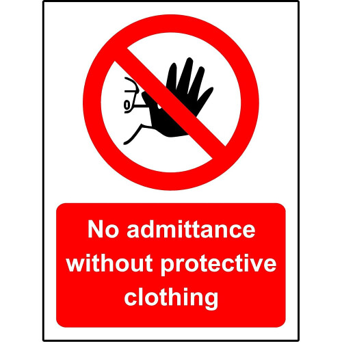 Prohibition signs No entry without protective clothing Safety sign - 1 ...