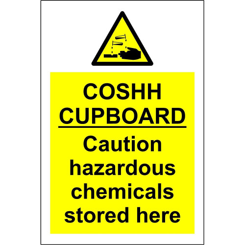 COSHH Cupboard Safety Sign - Self Adhesive Vinyl 150mm x 200mm on OnBuy