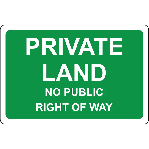 Private land no public right of way safety sign - 1.2mm Rigid plastic ...