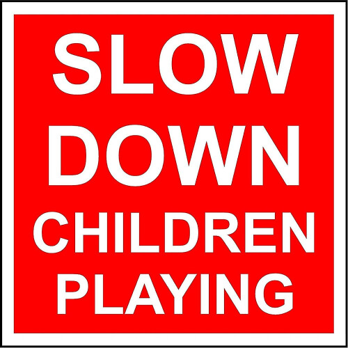 Slow down children playing sign - 3mm Aluminium sign 300mm x 300mm on OnBuy