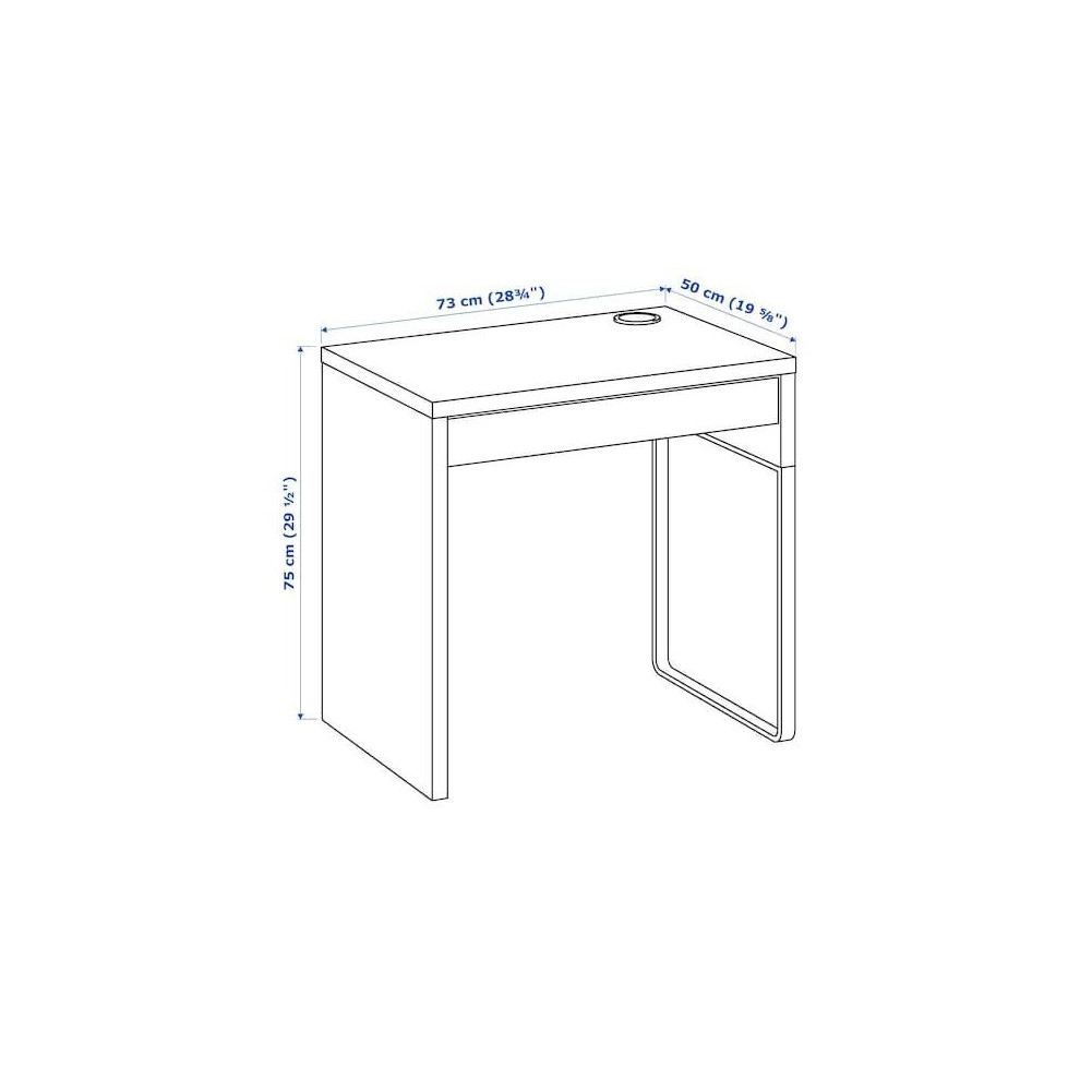 IKEA NEW MICKE DESK Drawer Computer Desk Home Office Workstation White 73X50 cm on OnBuy
