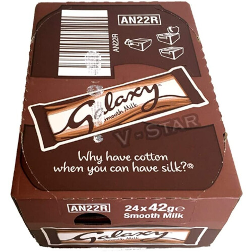 Full Box of GALAXY Standard Chocolate Bars (Smooth Milk (24 x 42g)) on ...