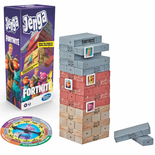 Hasbro Gaming Jenga: Fortnite Edition Game, Wooden Block Stacking Tower ...