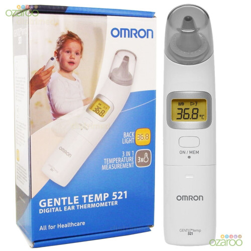 Omron Gentle Temp 521 Baby Adult Fast Digital One-Second Compact Ear ...