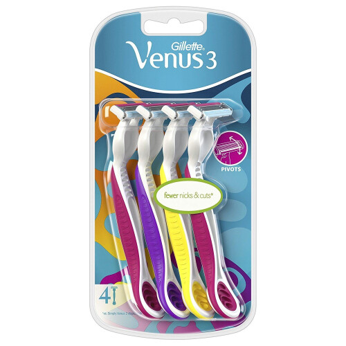 4 x Venus Gillette 3 Women's Disposable Razors with 3 Blades and ...