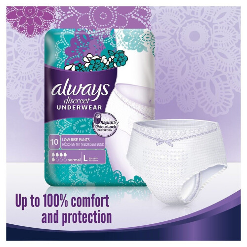 Always Discreet Sensitive Bladder Incontinence Pants Underwear Large ...
