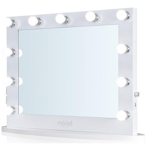 MOOD Hollywood Mirror, 2 x Plug & USB Sockets, Dressing Table or Wall ...