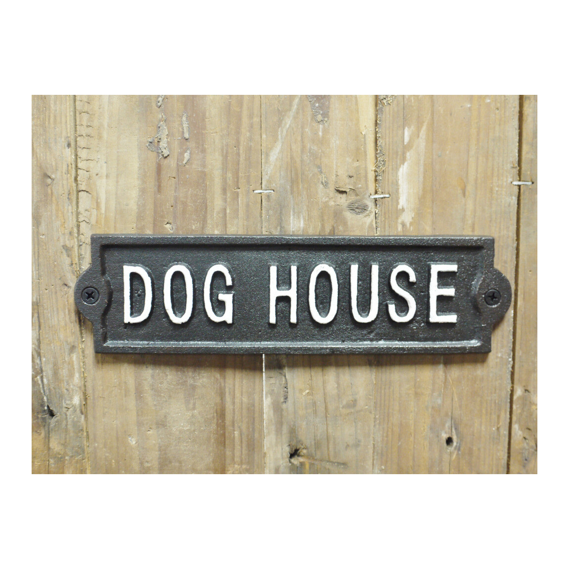 (Dog House) Vintage Garden Plaques Signs Cast Iron Garden Patio Wall ...