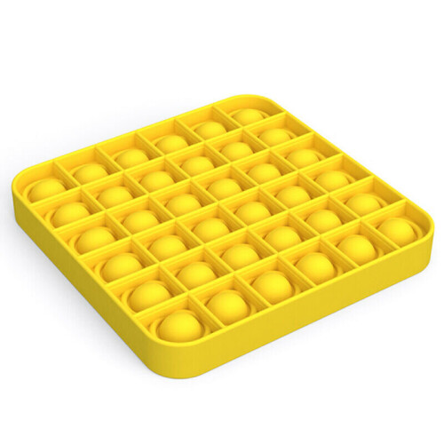 (Square-Yellow) Pop Its Square Fidget Toy Push Pop Bubble Stress Relief ...