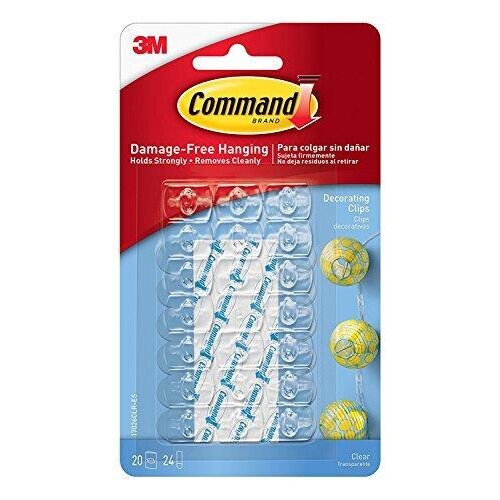 3M Command Self-Adhesive Damage Free Hanging Clear Decorating Clips for ...