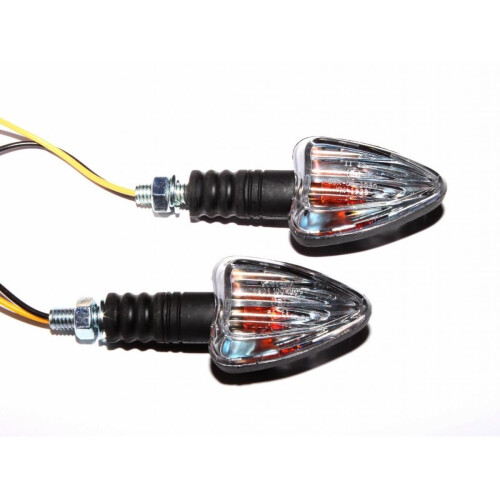 Universal Motorcycle Scooter Arrow Indicators Black E-Marked Pair on OnBuy