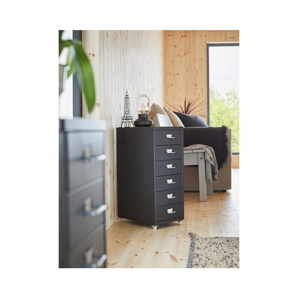 HELMER Drawer unit on castors, black 28x69 cm on OnBuy