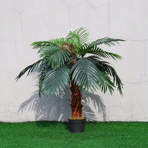 100cm Large Faux Palm Tree Fake Artificial Green Plants Realistic Tree ...