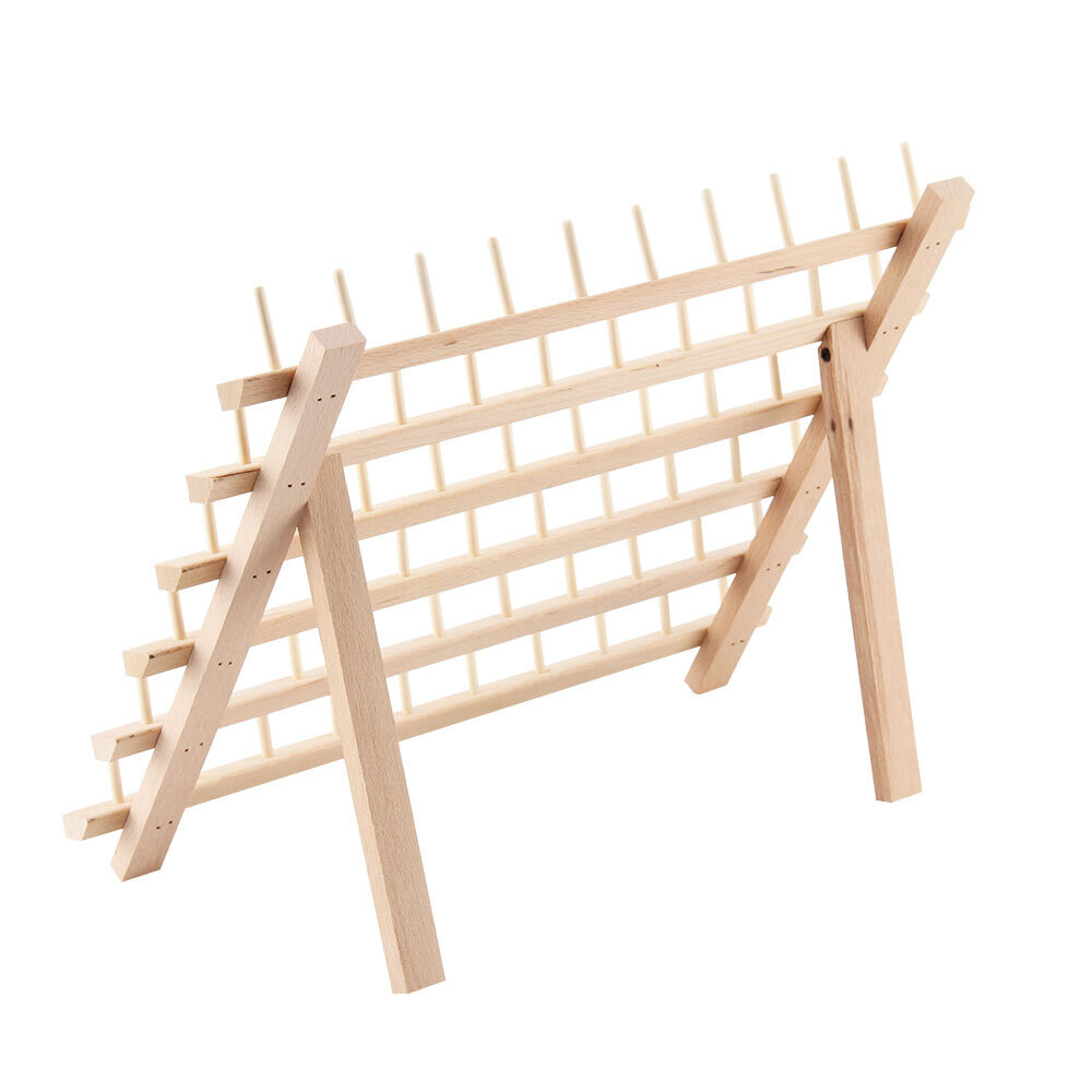 Beech Wood 60-Spool Thread Rack - Wall-Mount or Freestanding Embroidery ...