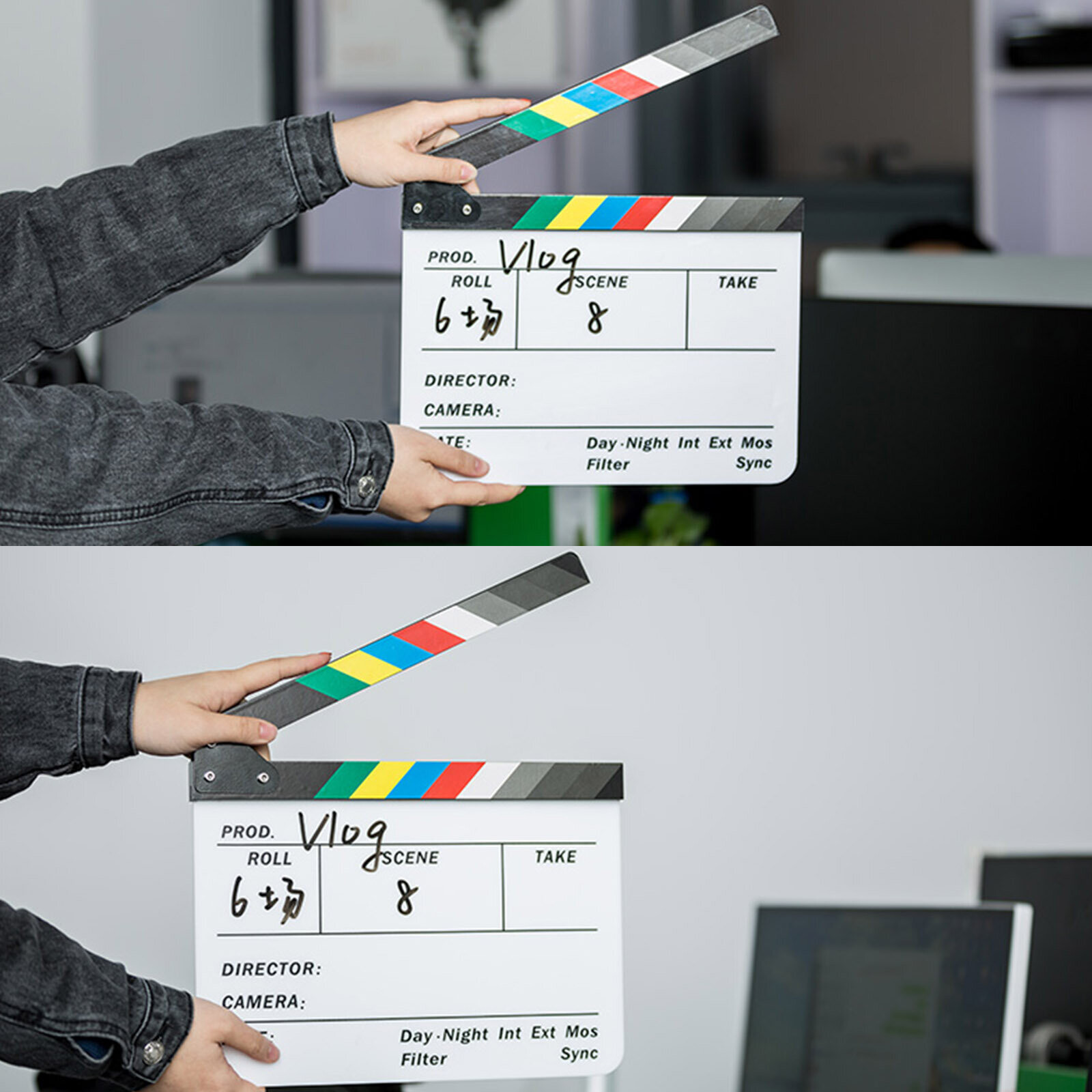 Acrylic Clap Clapper Clapperboard Board Film Movie Action Scene Slate ...