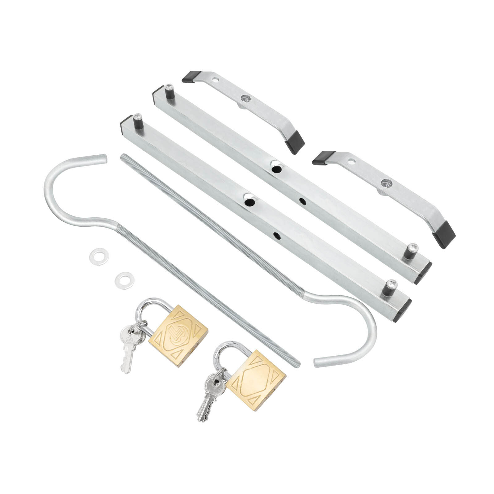 2 Locks Universal Heavy Duty Ladder Roof Rack Clamp Clamps Lockable on ...