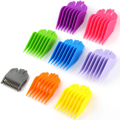 LUTER 8 PCS Professional Hair Clipper Guide Combs, Colorful Replacement ...