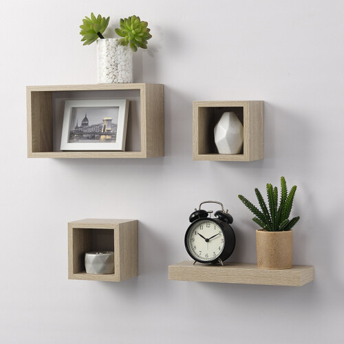 Fully Assembled Set Of 4 Floating Shelves Oak G-007 on OnBuy