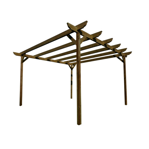 (3m x 3.6m (4 posts), Orchid) Garden Wooden Pergola Kit - Rustic Brown - 9 Designs on OnBuy