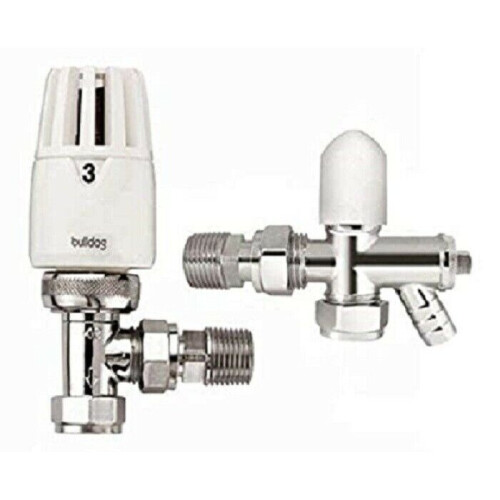 Pegler Bulldog 15mm Angle TRV Thermostatic Radiator Valve L/Shield D/O ...