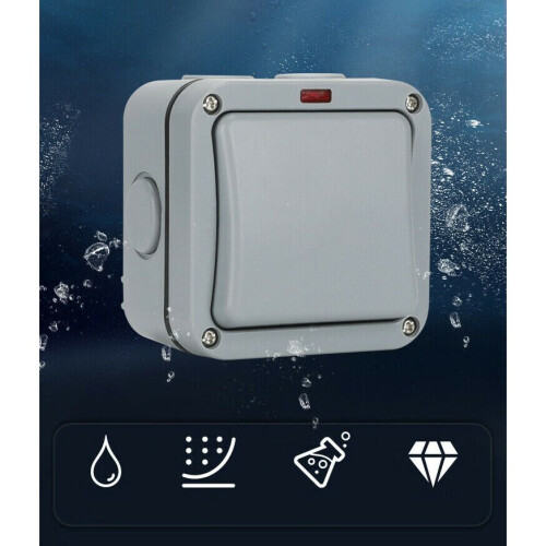 Outdoor Light Switch 1 Gang Waterproof IP65 Garden Weatherproof on OnBuy