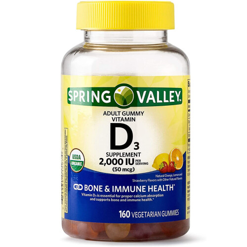 Spring Valley Vitamin D3 Gummies, 25 mcg (1000 IU), 160 Ct on OnBuy
