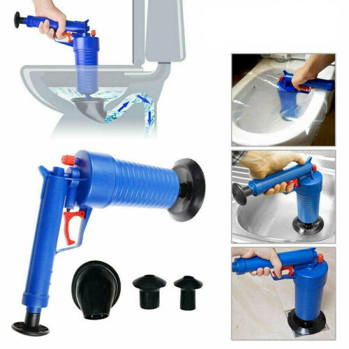 Toilet Blockage Remover Air Pump Drain Blaster Unblocker Sink Plunger ...