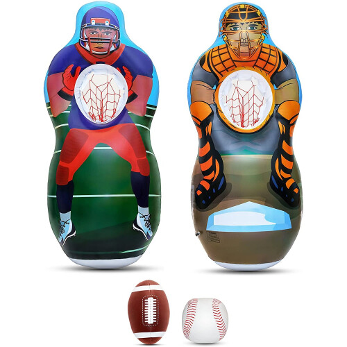 Inflatable Two Sided Football&Baseball Target Set-Includes One ...