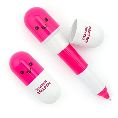 HAND Retractable Pen Small Pocket Vitamin Ballpen Pink - Pack of 2 on OnBuy