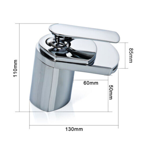 Waterfall Bathroom Taps Basin Sink Mono Mixer Chrome Cloakroom Tap on OnBuy