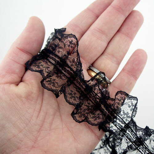 HAND Black Lace Trim Border for Clothing and Accessory Embellishment ...