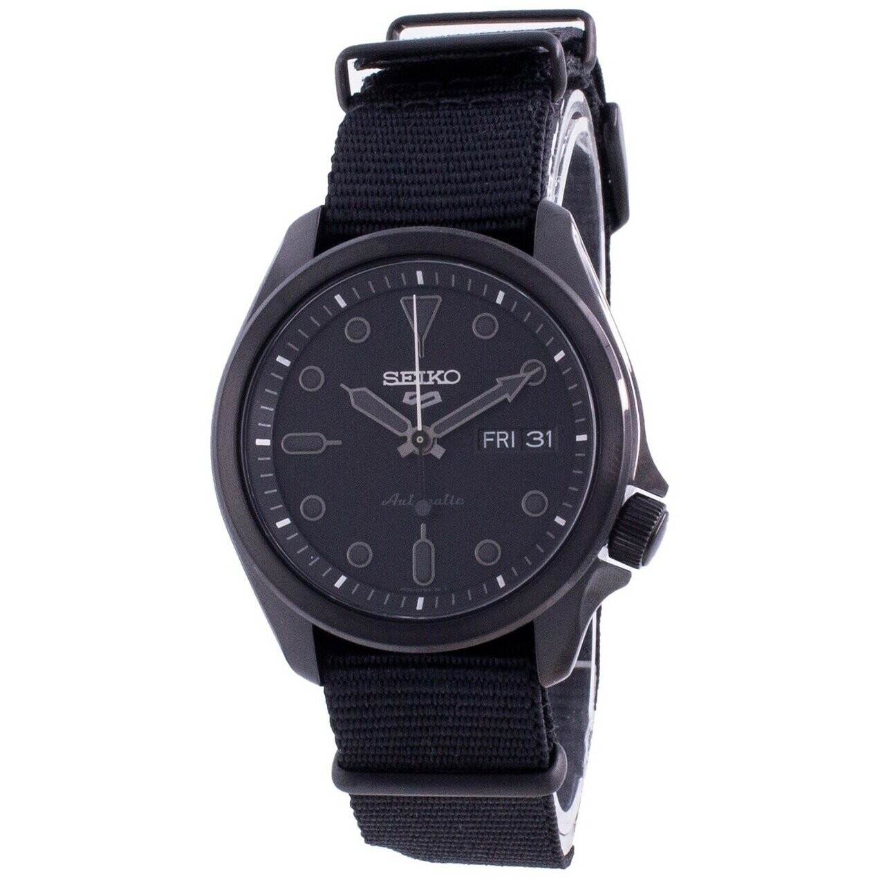 Seiko 5 Sports Black Dial Nylon Strap Automatic Srpe69 Srpe69k1 Srpe69k ...