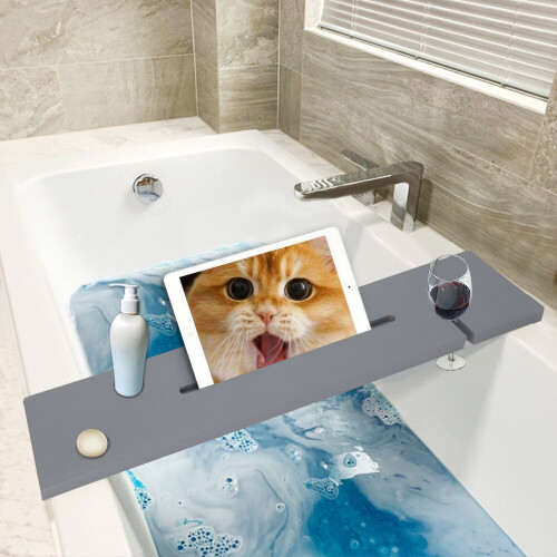 Bamboo Wood Bath Tub Rack Bathroom Shelf Tidy Tray Storage Caddy on OnBuy