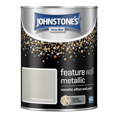 Johnstones Feature Wall Metallic Effect Wall Paint 1.25l Champagne Gold ...