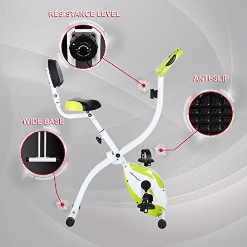 Ultrasport F Bike Home Trainer 200B with Hand Pulse Sensors with Backrest Foldable Green