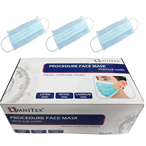 Omnitex Surgical Face Masks 3 Ply, Type II EN14683, Pack of 50 on OnBuy