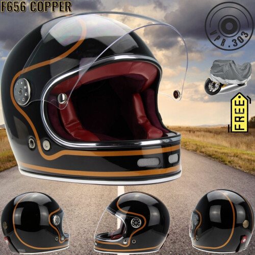 Viper F656 Vintage Retro Full Face Motorbike Crash Helmet Classic Racing Desinged Motorcycle ...
