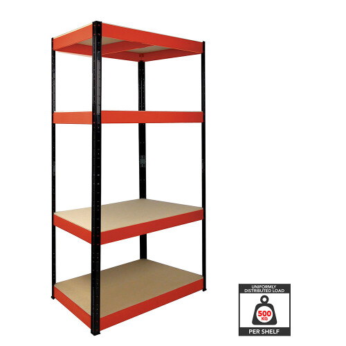 4 Tier Garage Shelving Unit Racking Unit 1800x900x300mm 500kg UDL on OnBuy