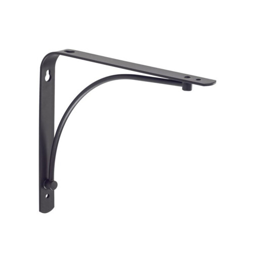 Set of 4 Black Arc Shelf Brackets, Black Shelf Bracket 230mm x 180mm on ...