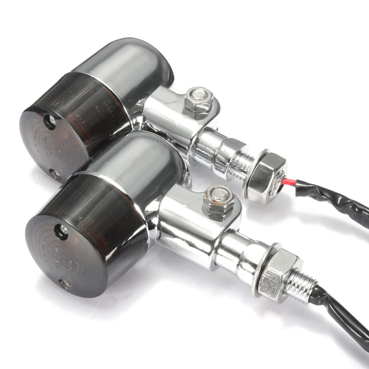 12V Pair Motorcycle Turn Signal Indicator Light Amber E11 For Harley ...