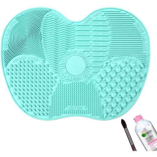 Makeup Brush Cleaning Mat, Tenmon Cosmetic Brush Cleaner Pad for Face ...