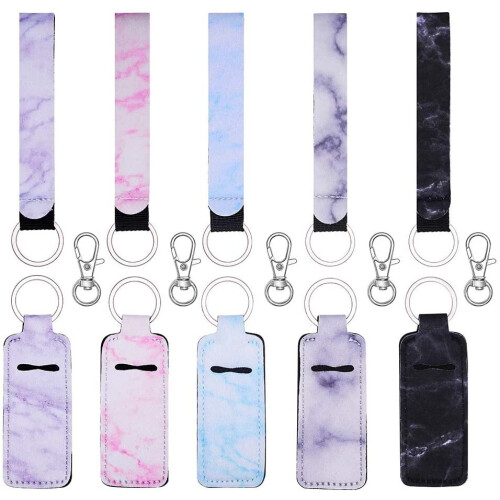5/10 Pairs Vibrant Chapstick Holder Keychains, Neoprene Lipstick Holder ...