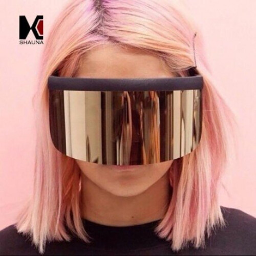 (C4 Red Tinted) SHAUNA Very Very Big Integrated Lens Women Half Frame ...