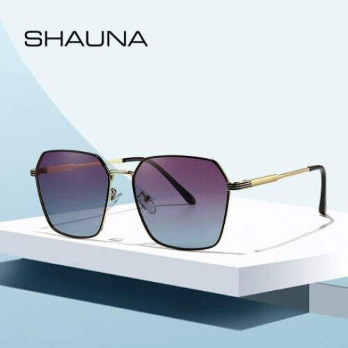 SHAUNA Men Women Fashion Polarized Oversized Square Sunglasses Metal ...