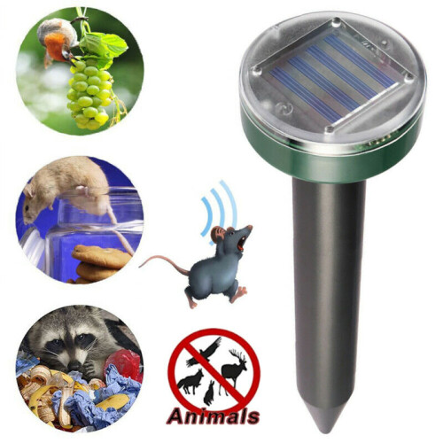 Outdoor Solar Powered Ground Rodent Mole Pest Mice Mouse Rat Ultrasonic ...